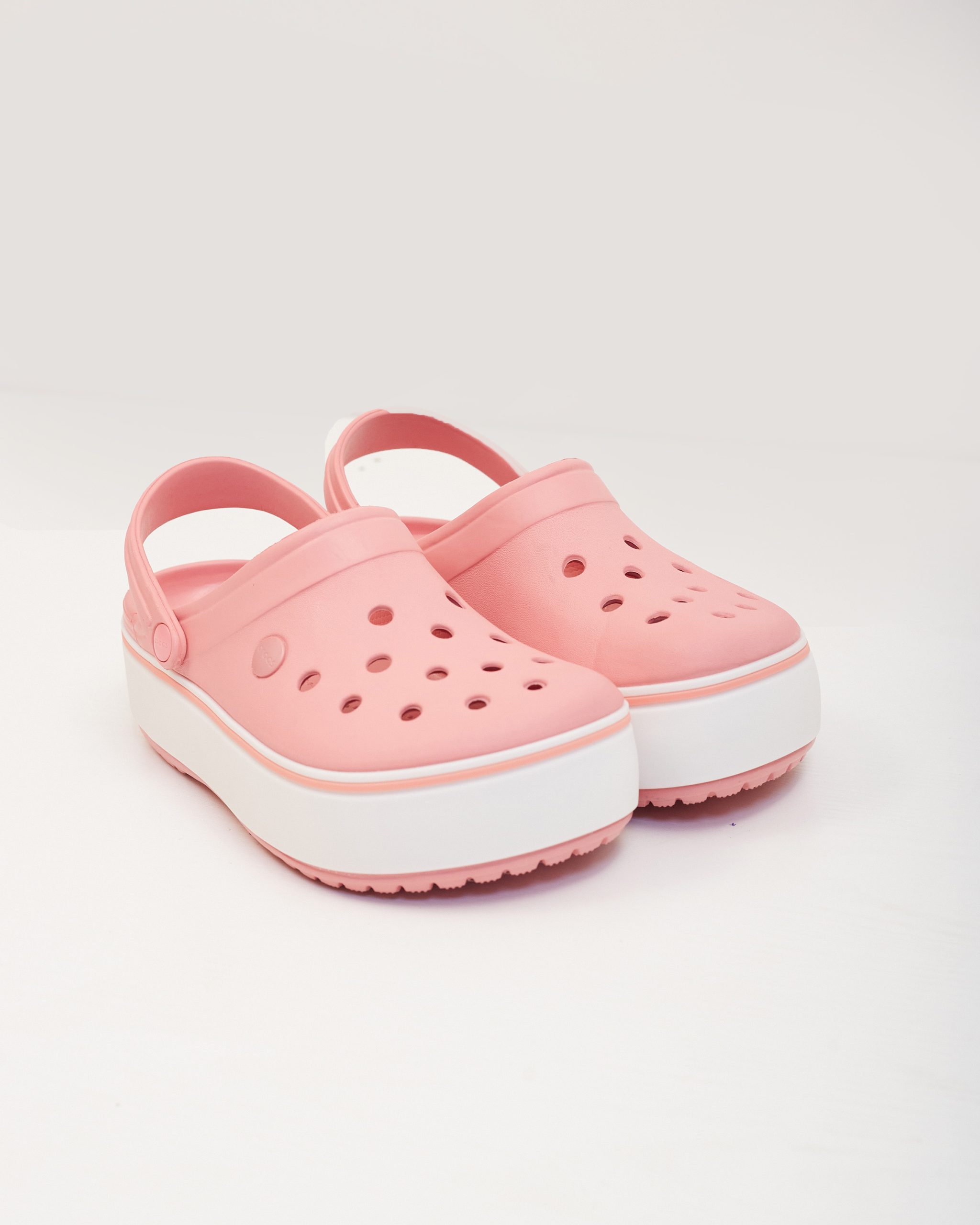 PINK X WHITE PLATFORMS CLOGGS CROCS – Posh Apparels