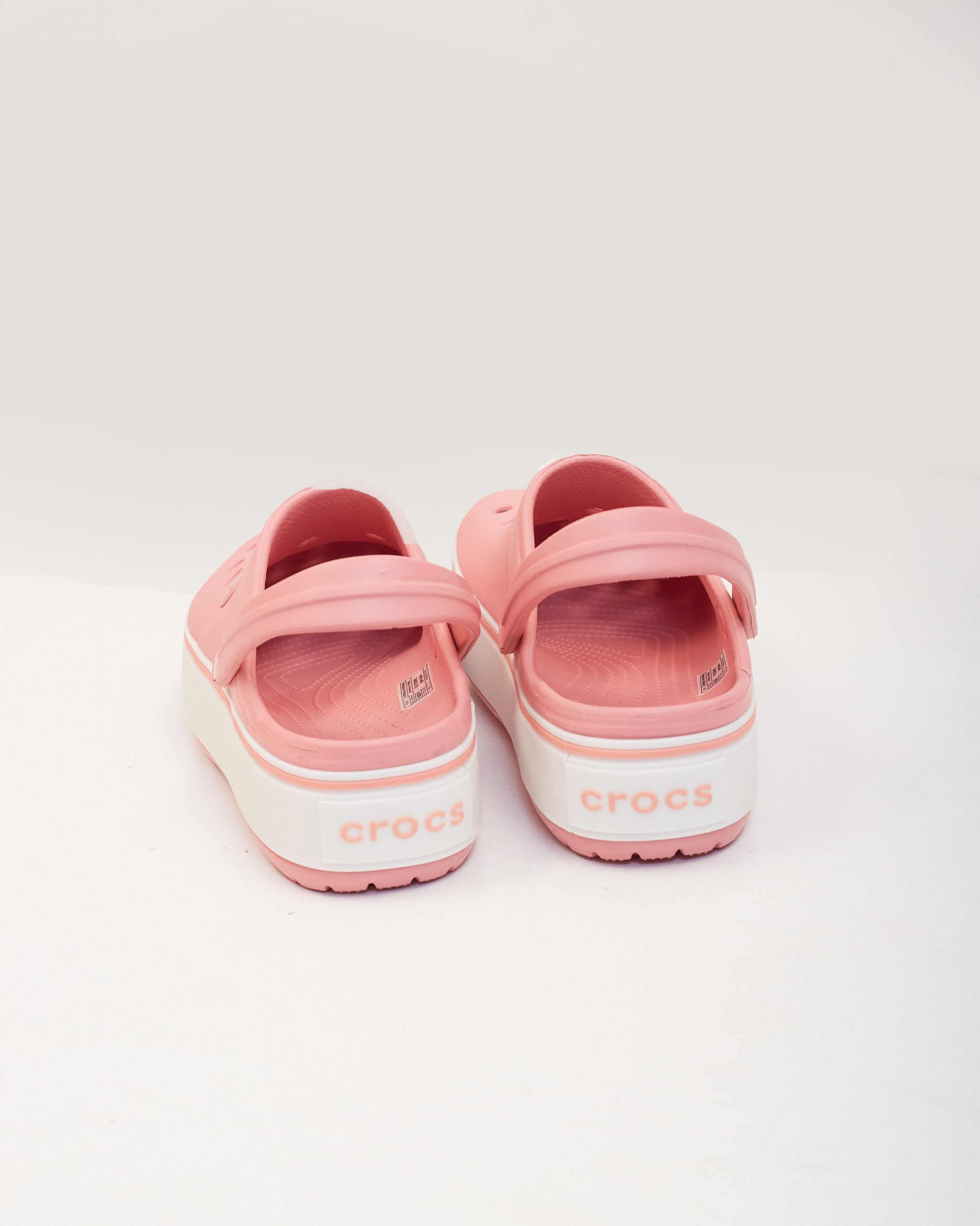 PINK X WHITE PLATFORMS CLOGGS CROCS – Posh Apparels