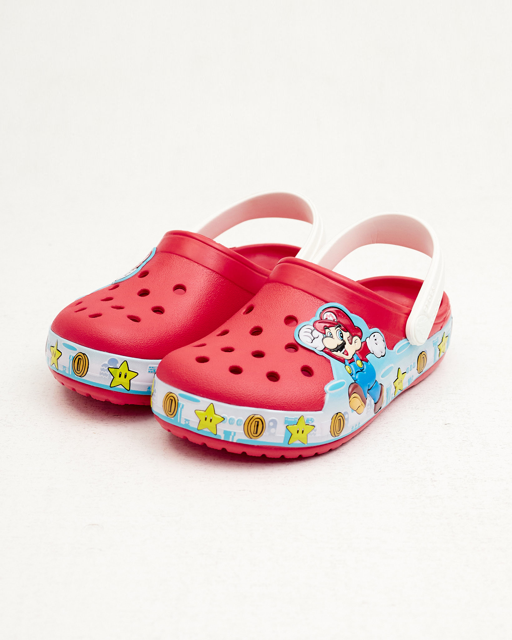 KIDS SUPER MARIO RED & IVORY STRAP CROCS – Posh Apparels