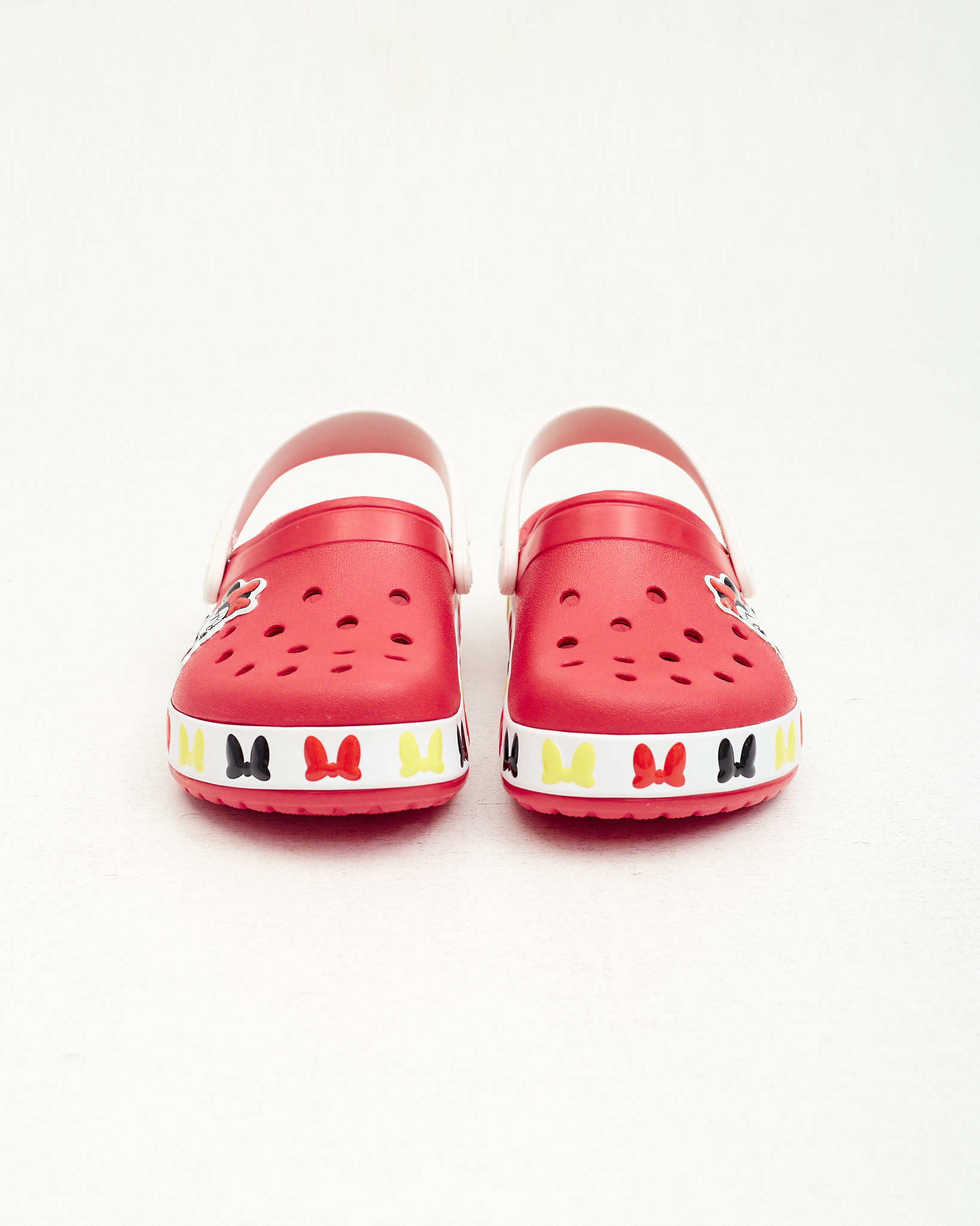 KIDS MINNIE MOUSE RED & IVORY STRAP CROCS – Posh Apparels