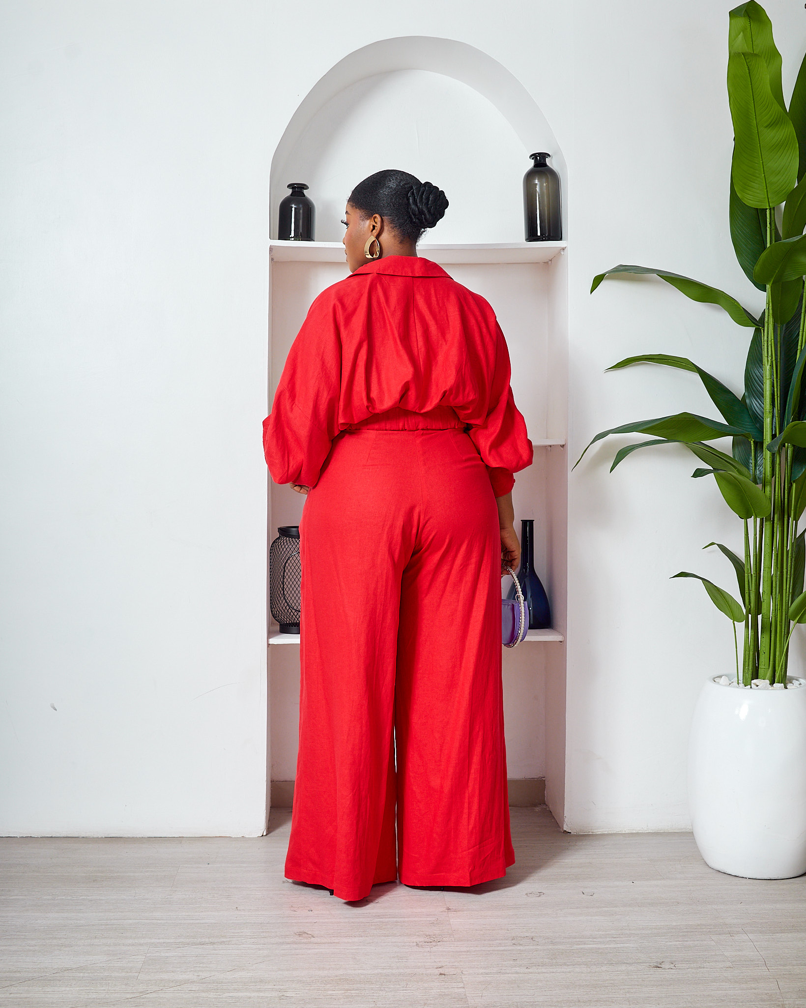 SASHES X HIDES RED LINEN PONCHO JACKET & PANT SUIT SET – Posh Apparels